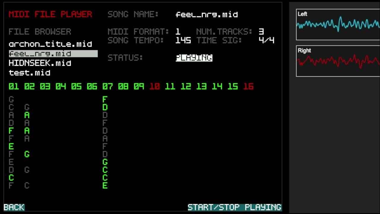 SMF (Standard MIDI File) player in MDT, work in progress - YouTube