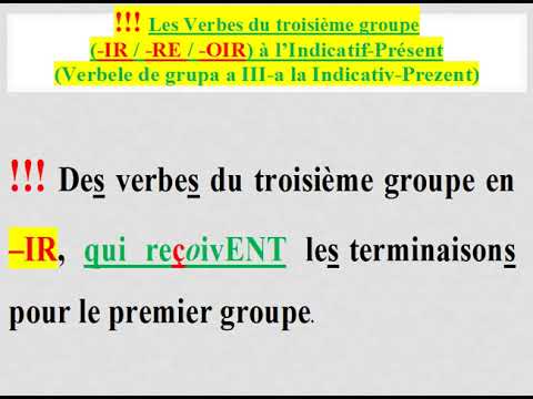 Les verbes du troisième groupe, à l'indicatif-présent - La première ...