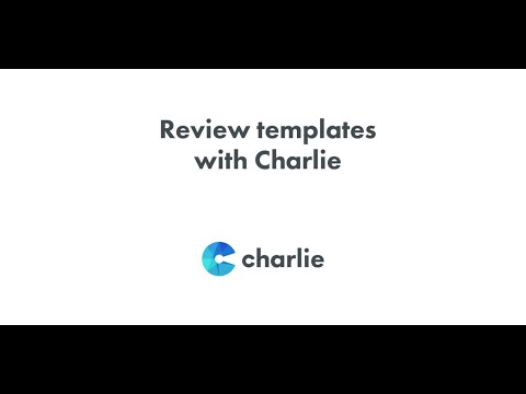 How to use review templates on Charlie - YouTube