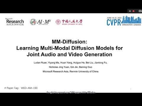 [CVPR2023] MM-Diffusion: Learning Multi-Modal Diffusion Models for ...