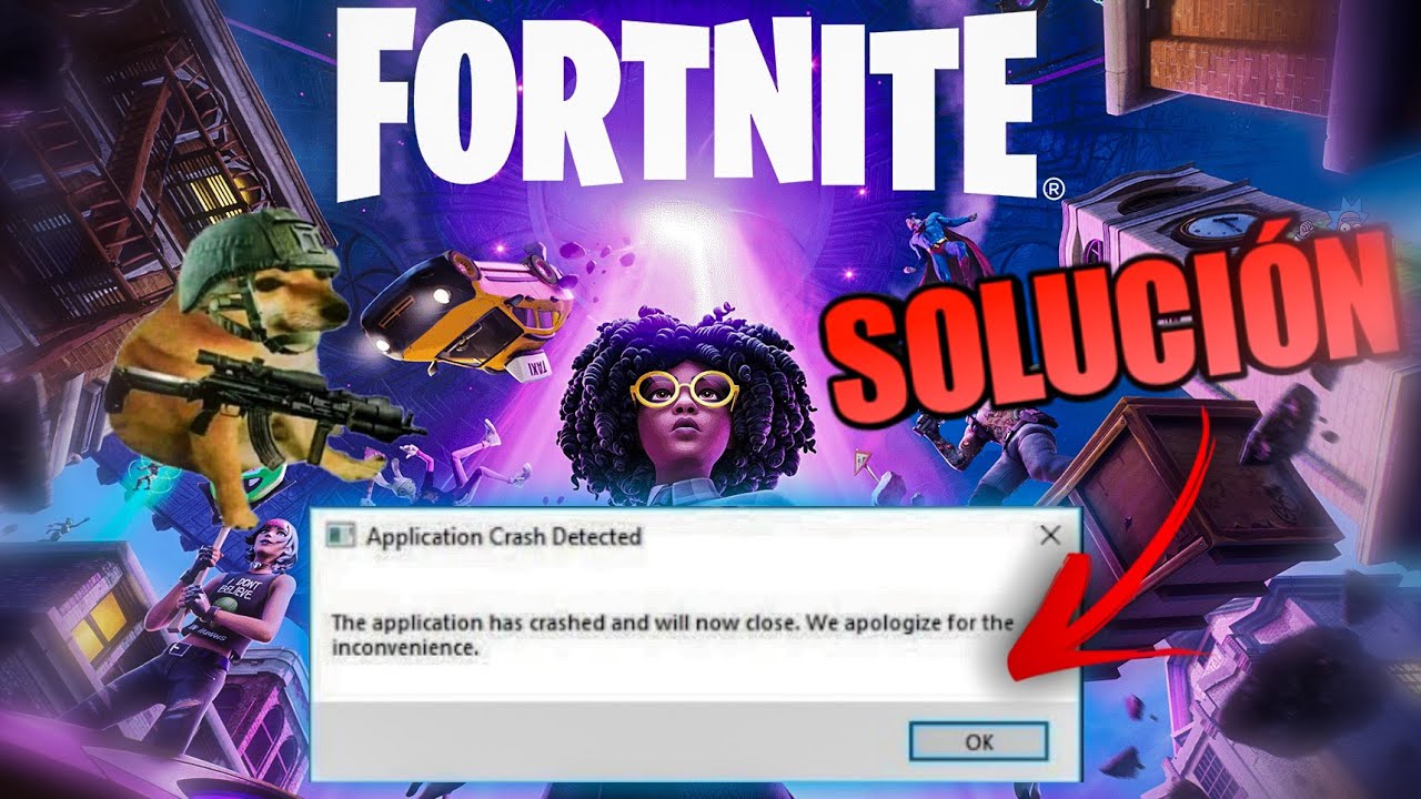 COMO SOLUCIONAR ERROR de FORTNITE the application has crashed SOLUCION ...
