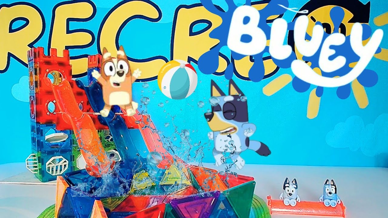 ☀️ Juegos con Bluey y Bingo en el Parqué Acuático - Jugando a la Pelota ...