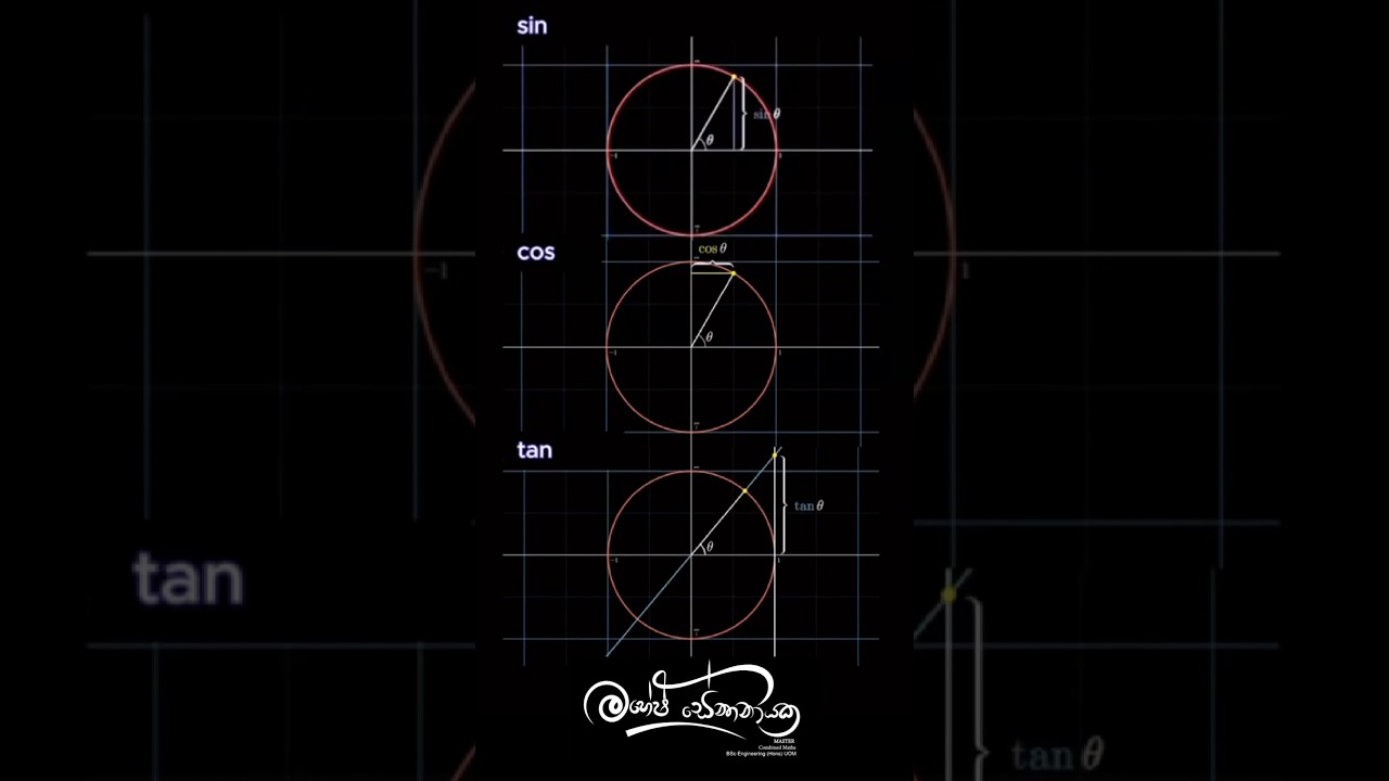 Sin cos tan animation 😍 #combinedmaths #maheshsenanayake #master - YouTube