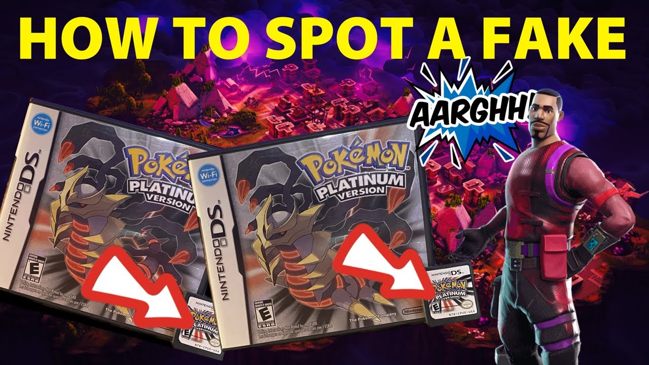 How to spot a fake Nintendo Pokémon Platinum DS game cartridge - YouTube
