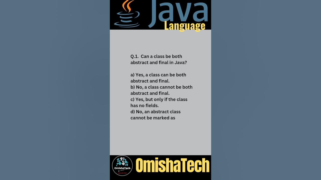 Oops Mcq Abstraction In Java Programming Shorts Viral Omishatech Javaprogramming