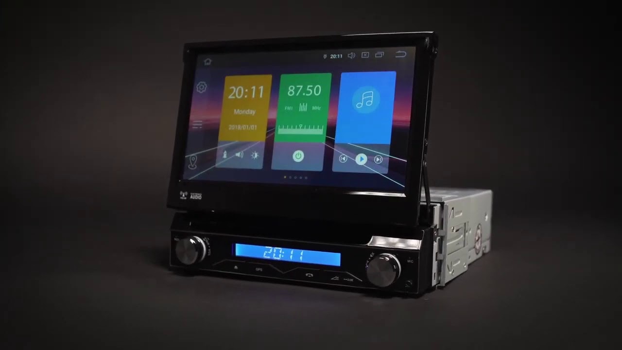 Universal 1 DIN Radio DVD GPS BT Android 9.0 Frontal Extraible - YouTube