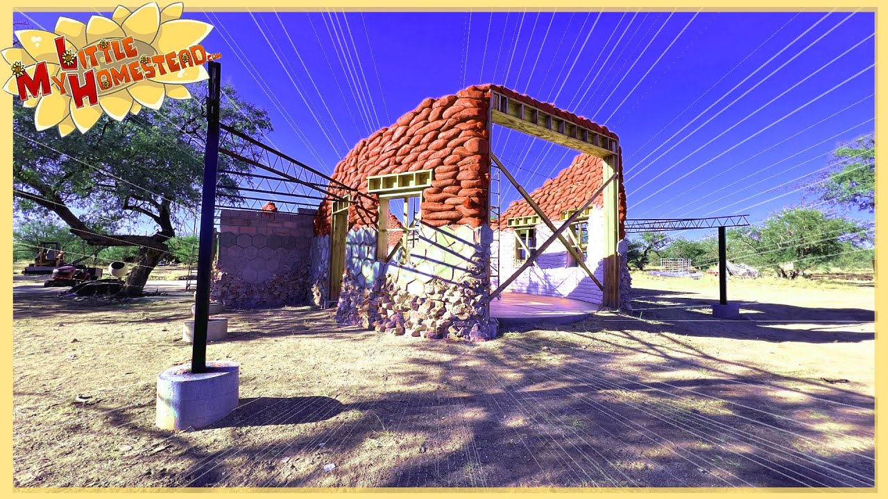 Hyperadobe Shop! Completed Lower Roof Trusses | Monthly Peek Ep394 ...