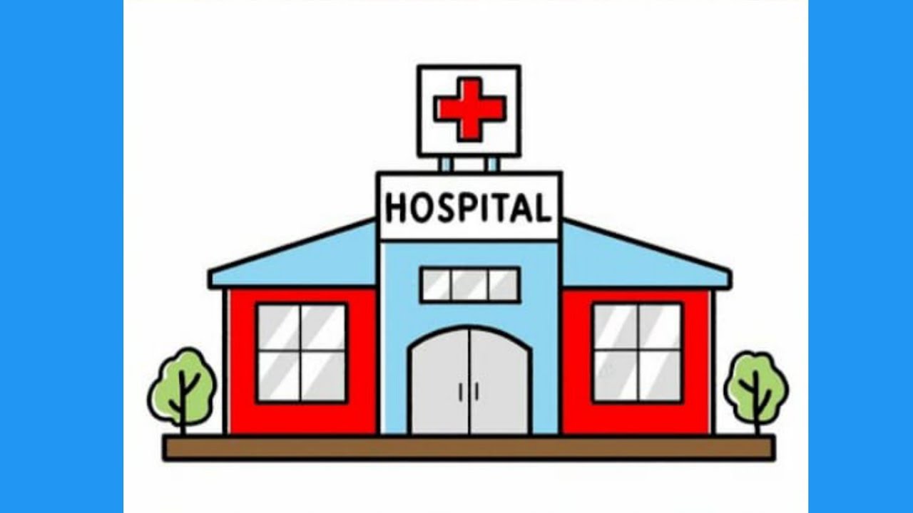How to draw hospital easy drawing for kids || hospital drawing - YouTube