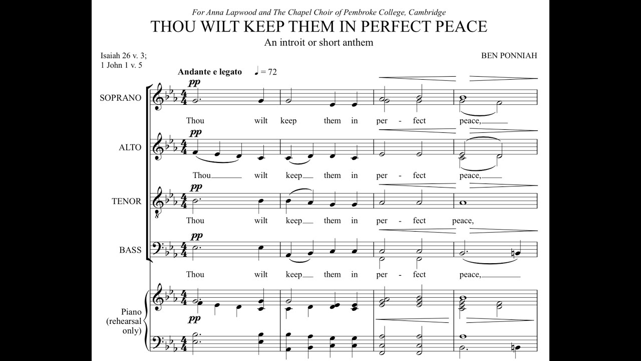 THOU WILT KEEP THEM IN PERFECT PEACE by BEN PONNIAH - YouTube
