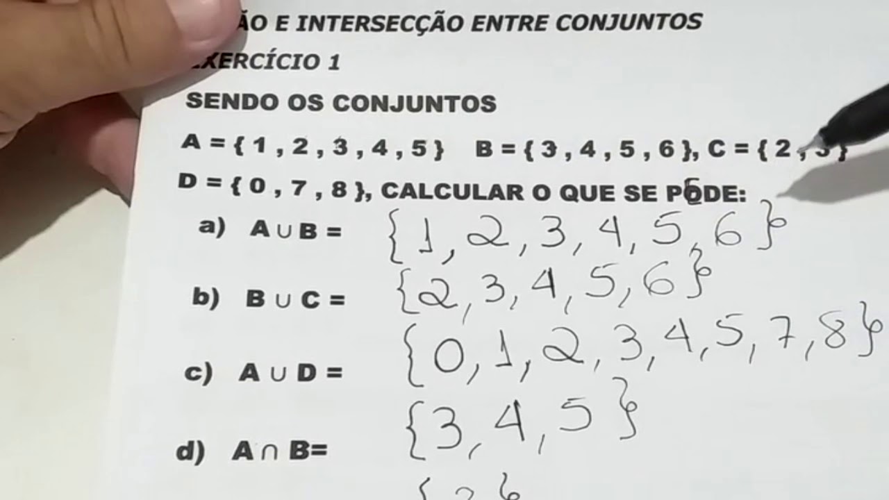 AULA 256 - UNIÃO E INTERSECÇÃO ENTRE CONJUNTOS - YouTube