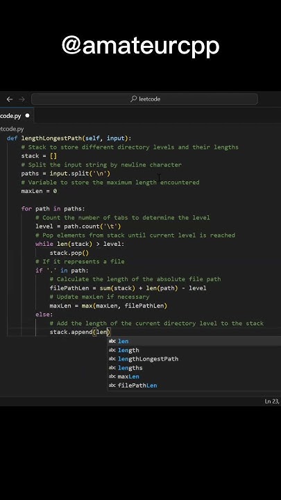 388 Longest Absolute File Path Stack Hash Map Leetcode Youtube