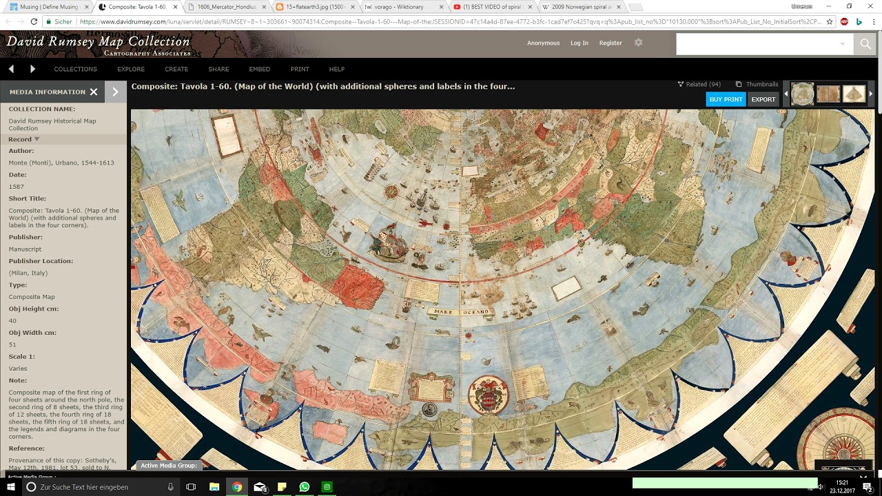 Monte Urbano's Mighty Map musing -1587 Geocentric - YouTube