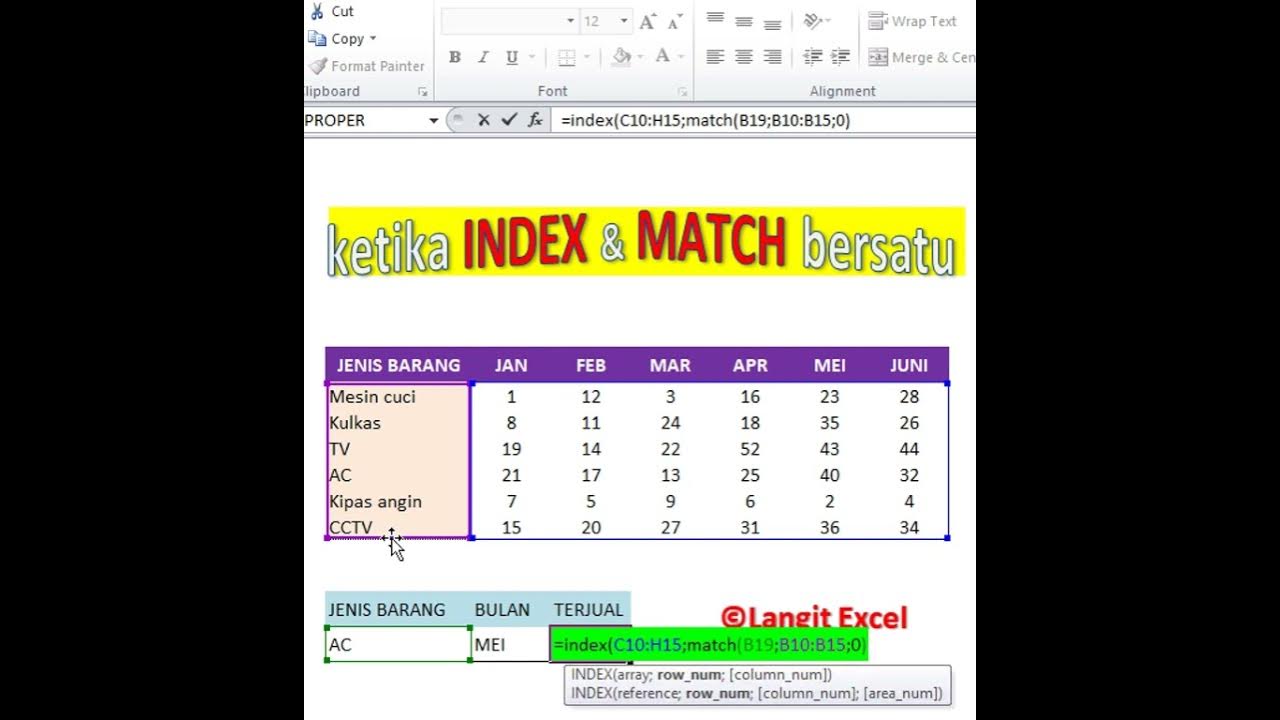 Mencari Data Dengan Index Match Excel Exceltutorial Exceltips Exceltipsandtricks Shorts