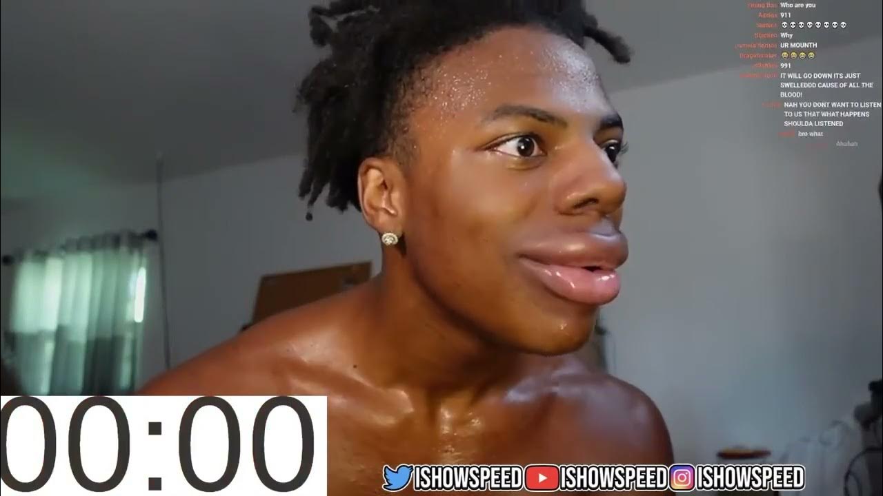 ishow speed tries the kylie lip challenge - YouTube