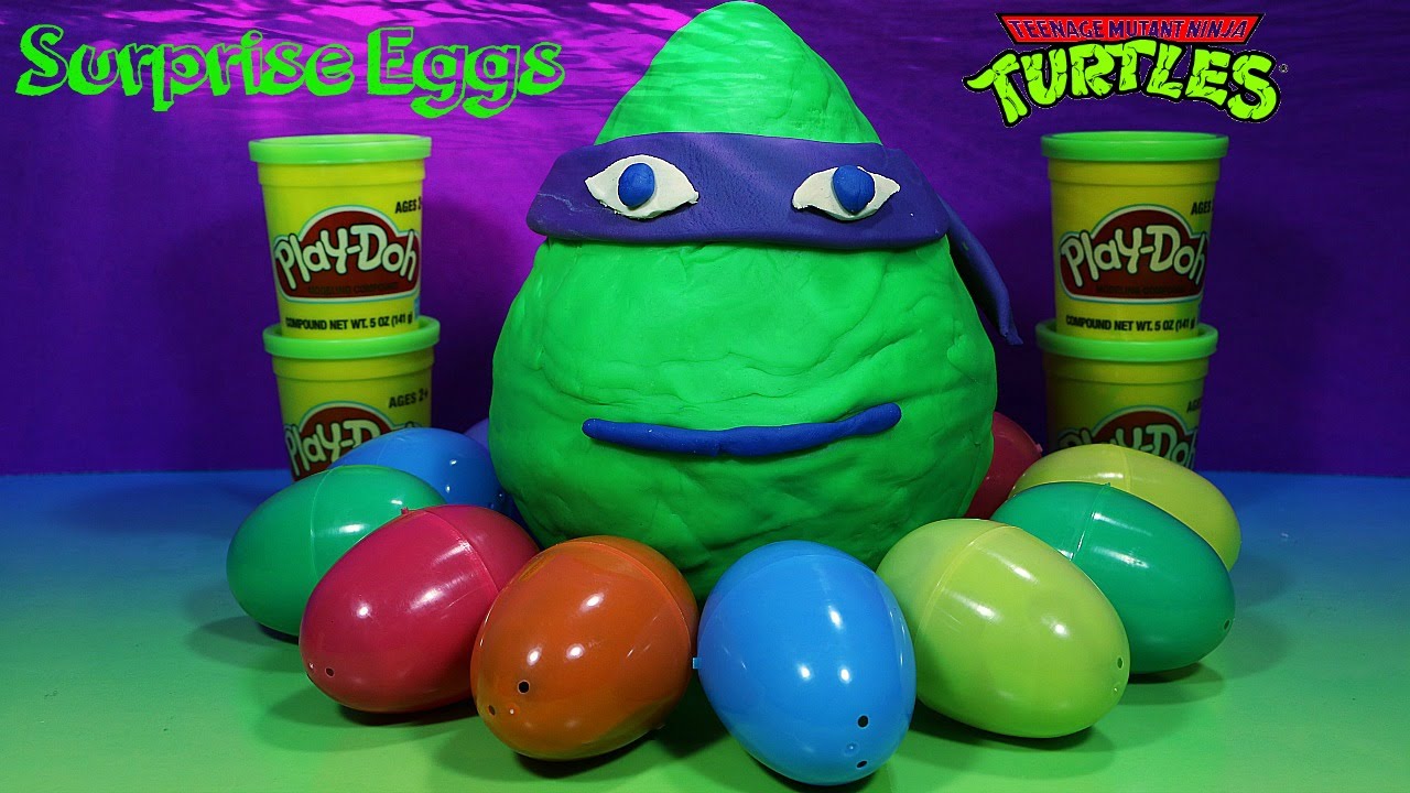 TMNT Ninja Turtles Play Doh Surprise Egg Golden Surprise Eggs - YouTube