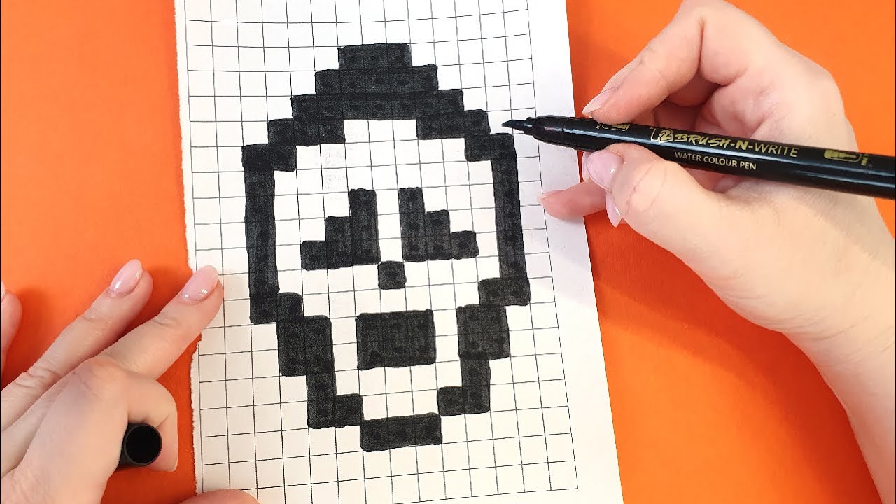 How to draw a DEATH. Pixel drawing a scull. #pixelart - YouTube