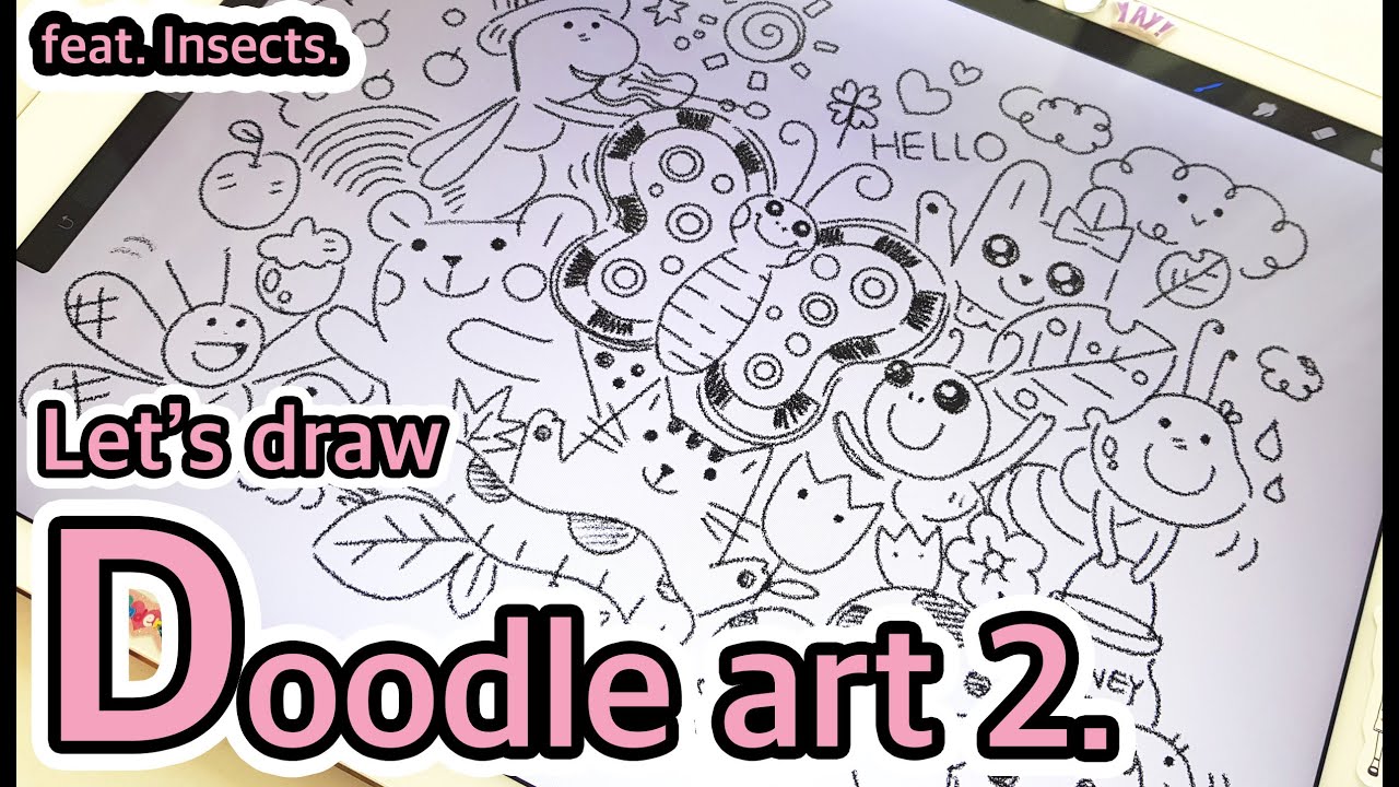 Let's draw 'Doodle art'/feat.Insects.Butterfly, ant, ladybug.ect ...