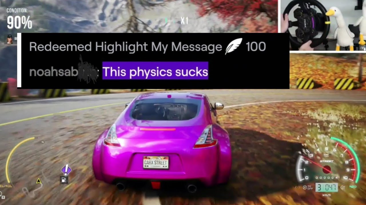 I ask @Goosiest stream on twitch then i tell the drift physics sucks in ...