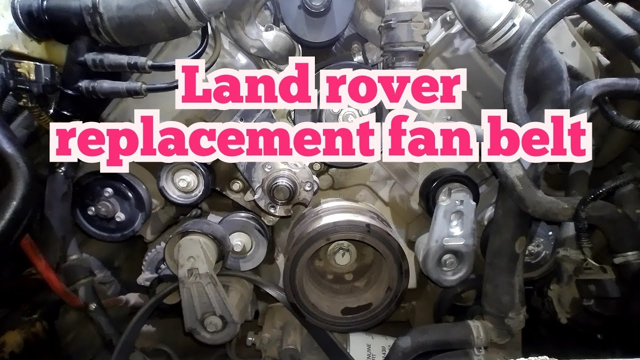 How to replacement engine fan belt Land rover - YouTube