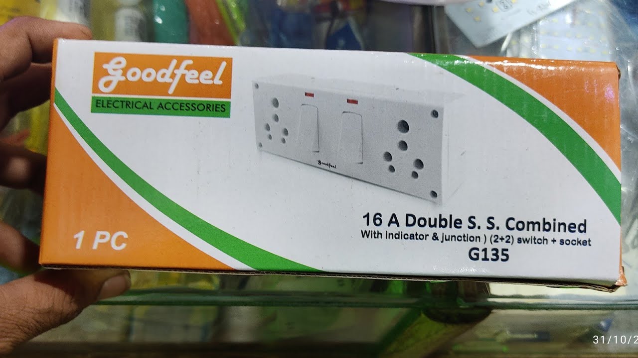 16A DOUBLE S.S COMBINED WITH INDICATOR & JUNCTION (2*2) SWITCH + SOCKET ...