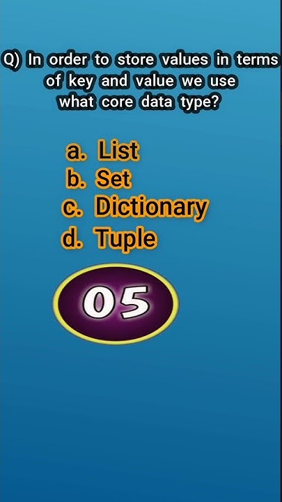 In order to store values in terms of key and value we use what data type?#shorts #python # ...
