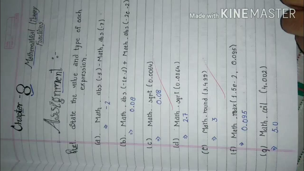 Chapter 8 Mathematical library functions Solutions or notes for ...