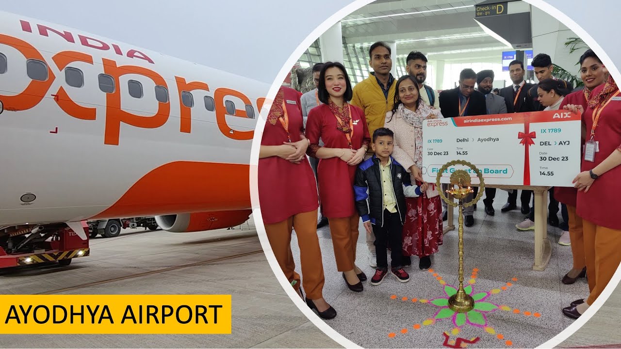 AYODHYA AIRPORT - INAUGURAL Flight Journey on Air India Express | Ram ...