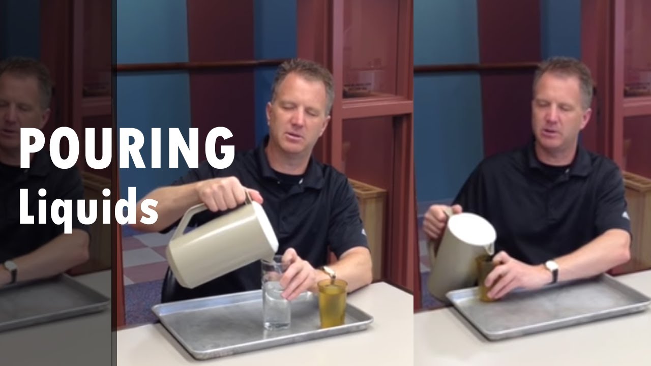 Pouring liquids when low vision or blind - YouTube
