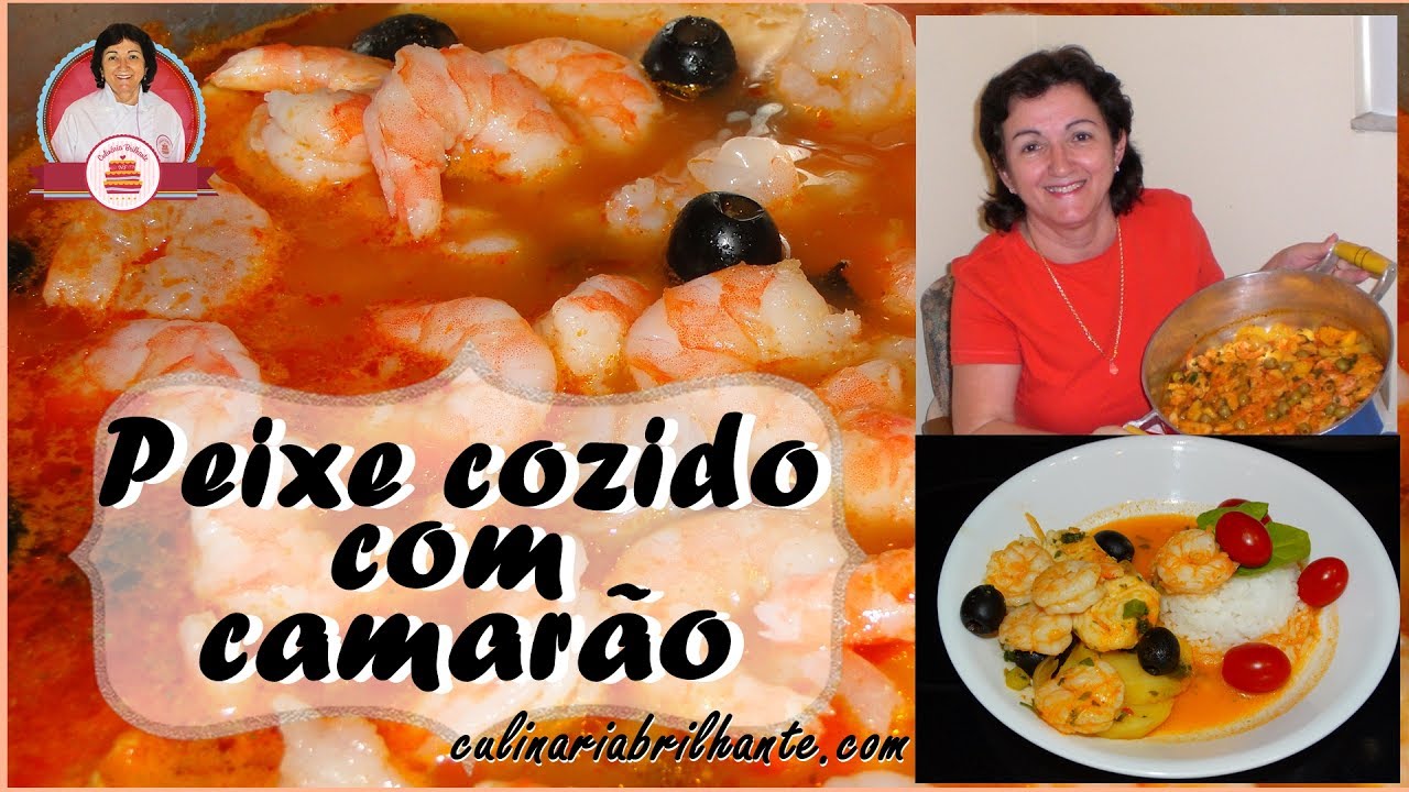 Peixe cozido com camarão - Cooking Fish and Shrimp - YouTube