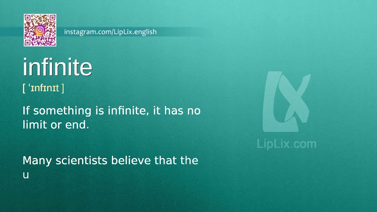 Infinite : C2 level english vocabulary lesson, www.LipLix.com - YouTube