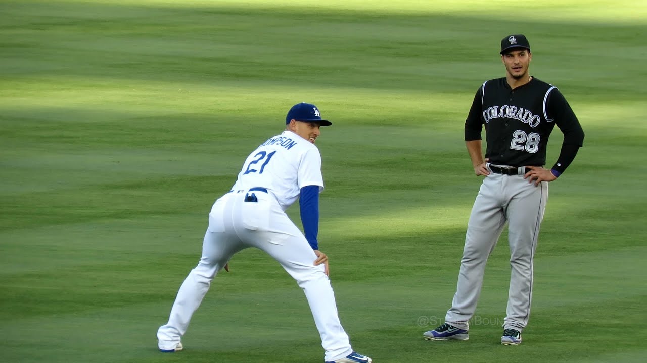 Trayce Thompson & Nolan Arenado Meet @ Dodgers 7-3-16 - YouTube