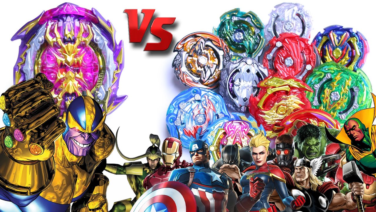 THANOS BEYBLADE COMBO vs MARVEL AVENGERS BEYBLADE COMBOS | Beyblade ...