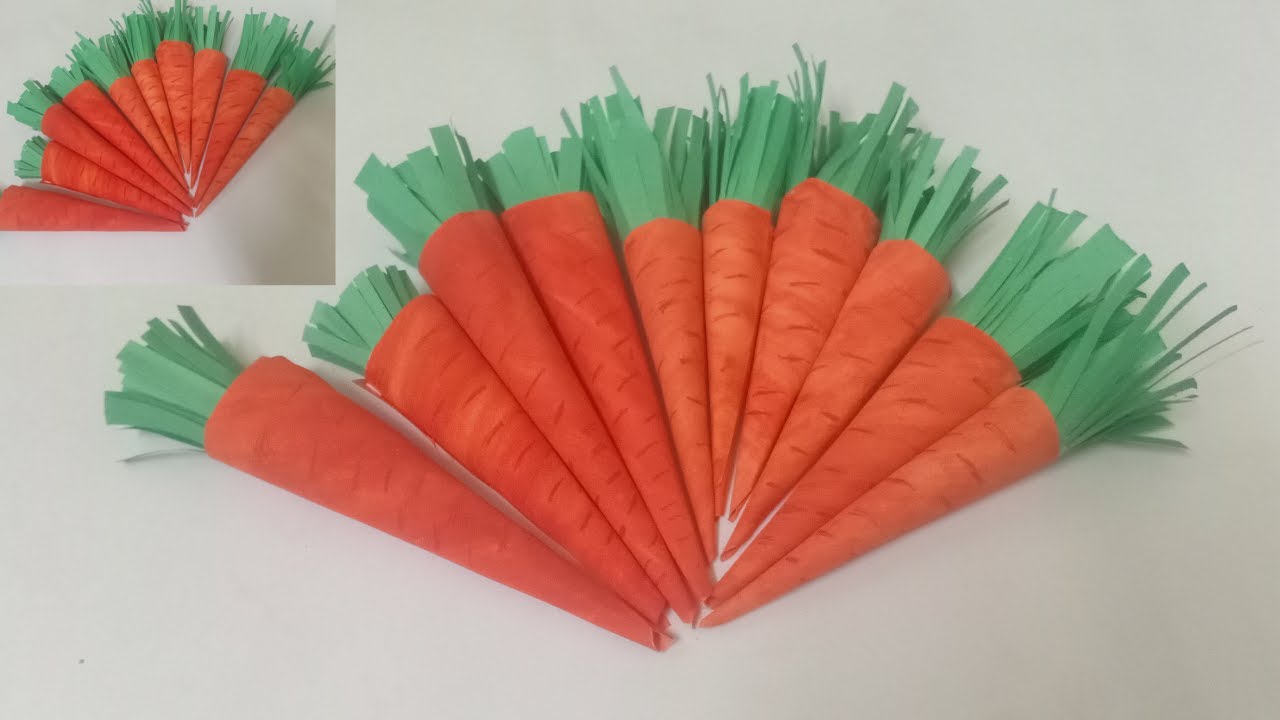 How To Make Easy Paper CARROT For Kids / Nursery Craft Ideas / Paper ...