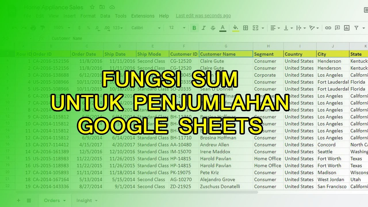 GOOGLE SHEETS 2 CARA MUDAH PAKAI FORMULA SUM - YouTube