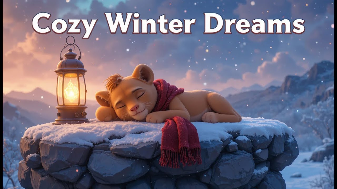 🦁 Simba’s Magical Christmas Nap | Cozy Lullaby Under the Aurora Night ...