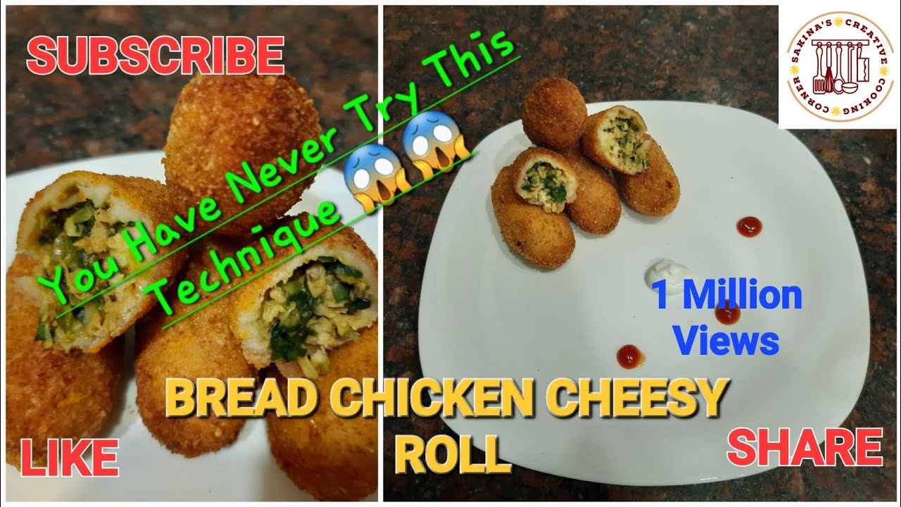 Bread Chicken Cheese 🧀 Roll | Crispy Chicken Roll | Quick & Easy Snack ...
