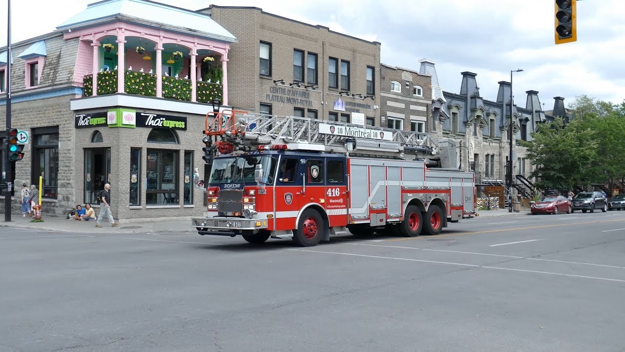 MONTREAL FIRE DEPARTMENT IN ACTION / POMPIERS DE MONTRÉAL EN-ROUTE / 4X ...