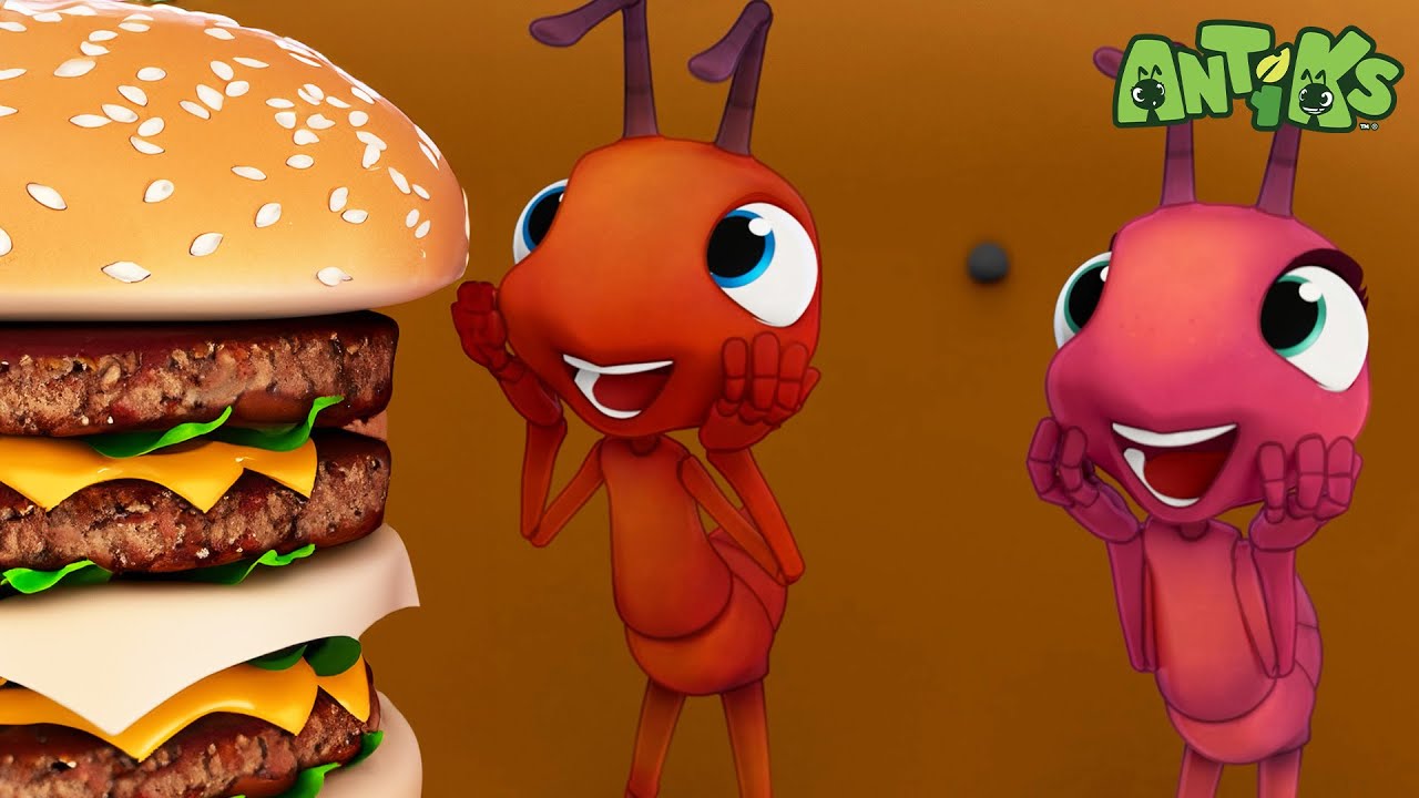 Ants find a BURGER | ANTIKS | Funny Cartoons For All The Family! - YouTube