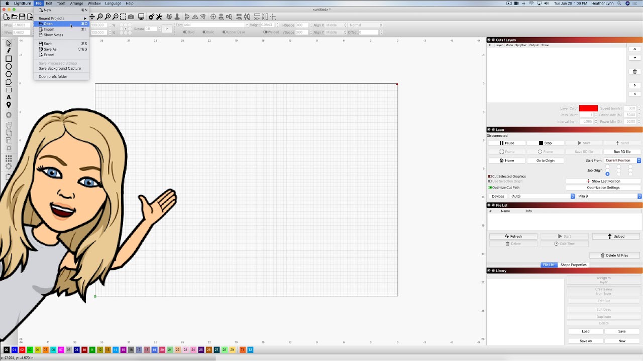LightBurn — Sending a Job to the Laser - YouTube
