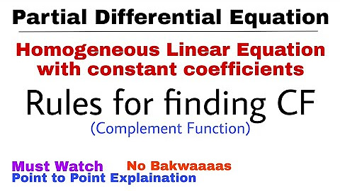 Complementary Functions and Particular Integral (Partial Differential ...