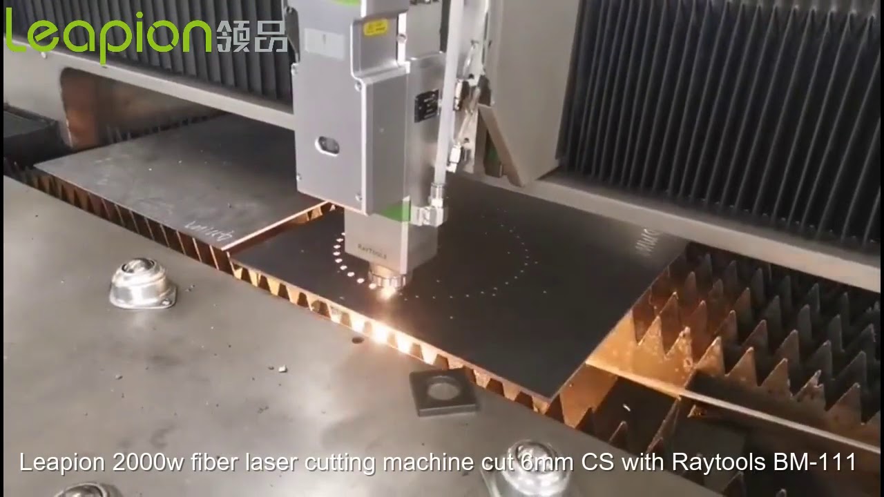 Leapion 2000W 3015H fiber laser cutting machine cut 6mm CS with ...