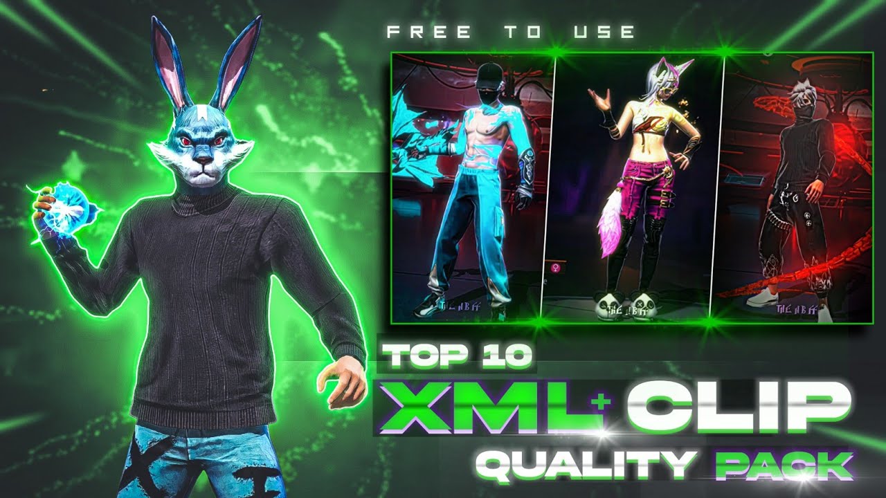 TOP 10 XML + CLIP | FF EMOTE CLIPS 🔥| FREE FIRE CLIPS PACK | FF CLIPS ...