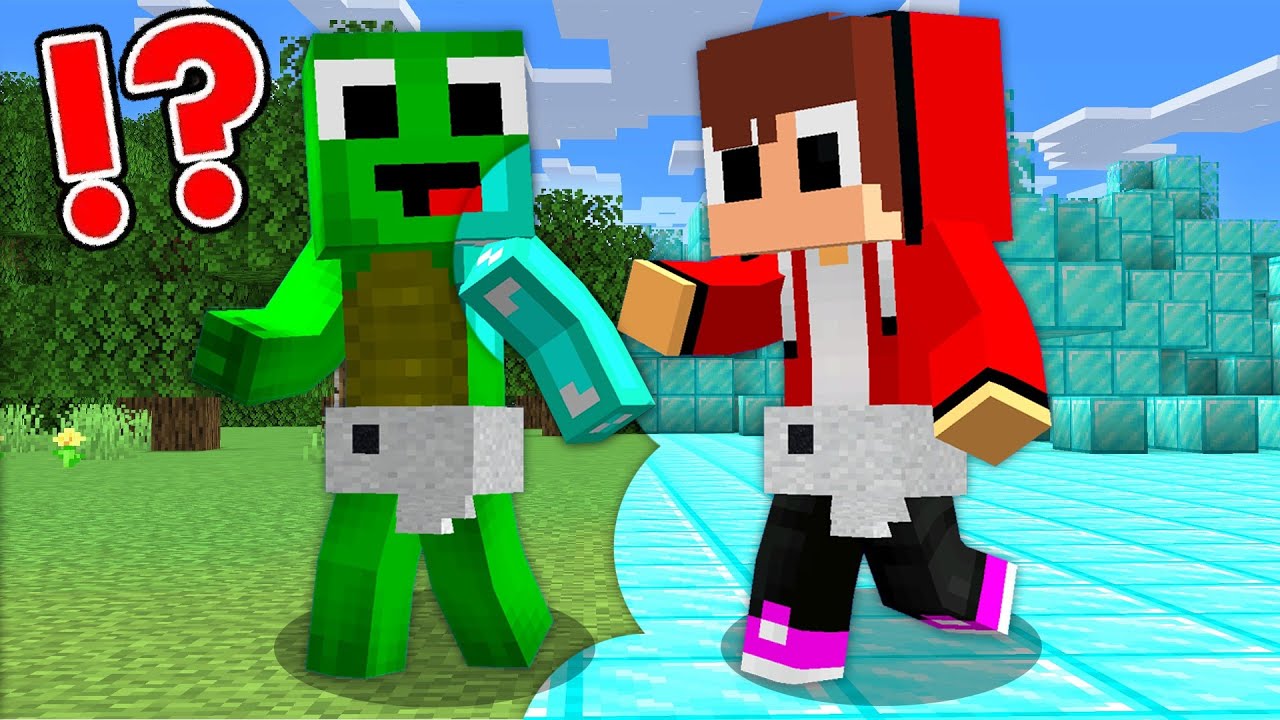 JJ turns Mikey into DIAMOND with a Touch in Minecraft - Maizen - YouTube