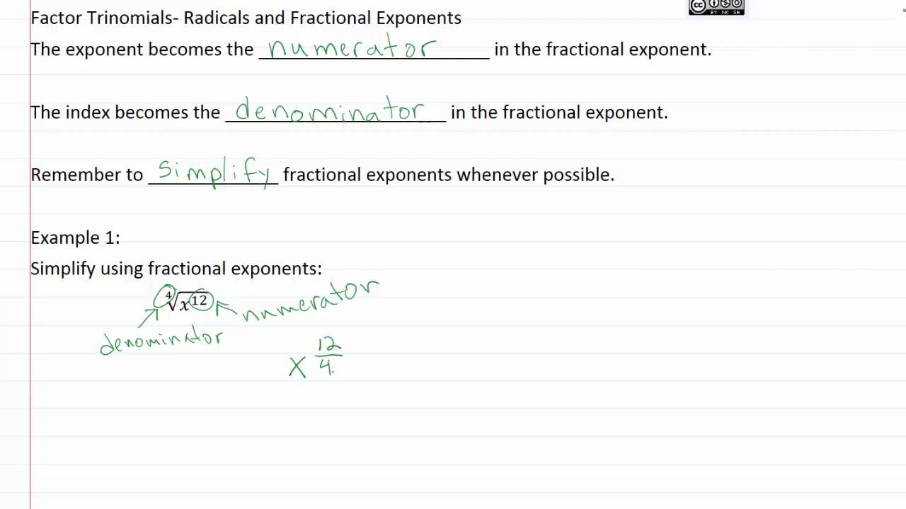 10.2f : Radicals and Fractional Exponents - YouTube