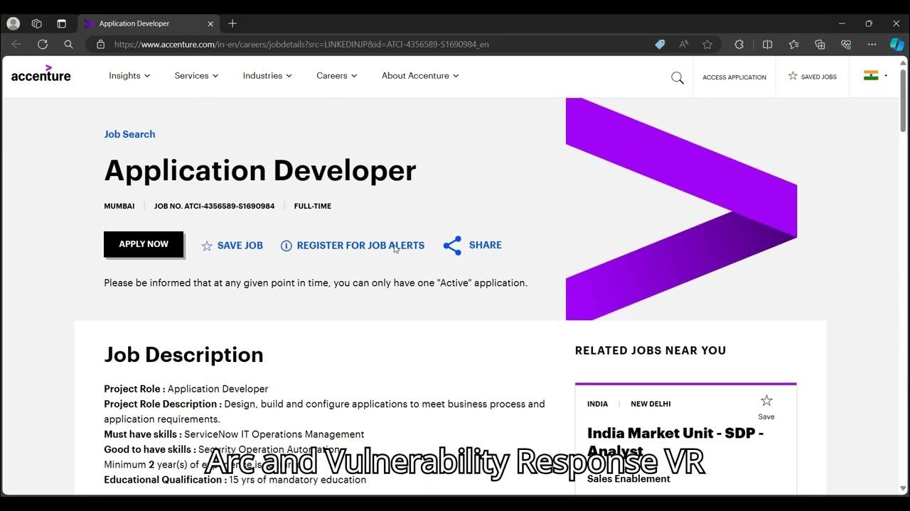 Accenture Application Developer Mumbai 2+ Years Experience - YouTube
