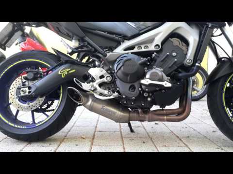 Yamaha MT-09 Akrapovic Racing Line Titanium SOUND | DB-Killer | No Kat ...