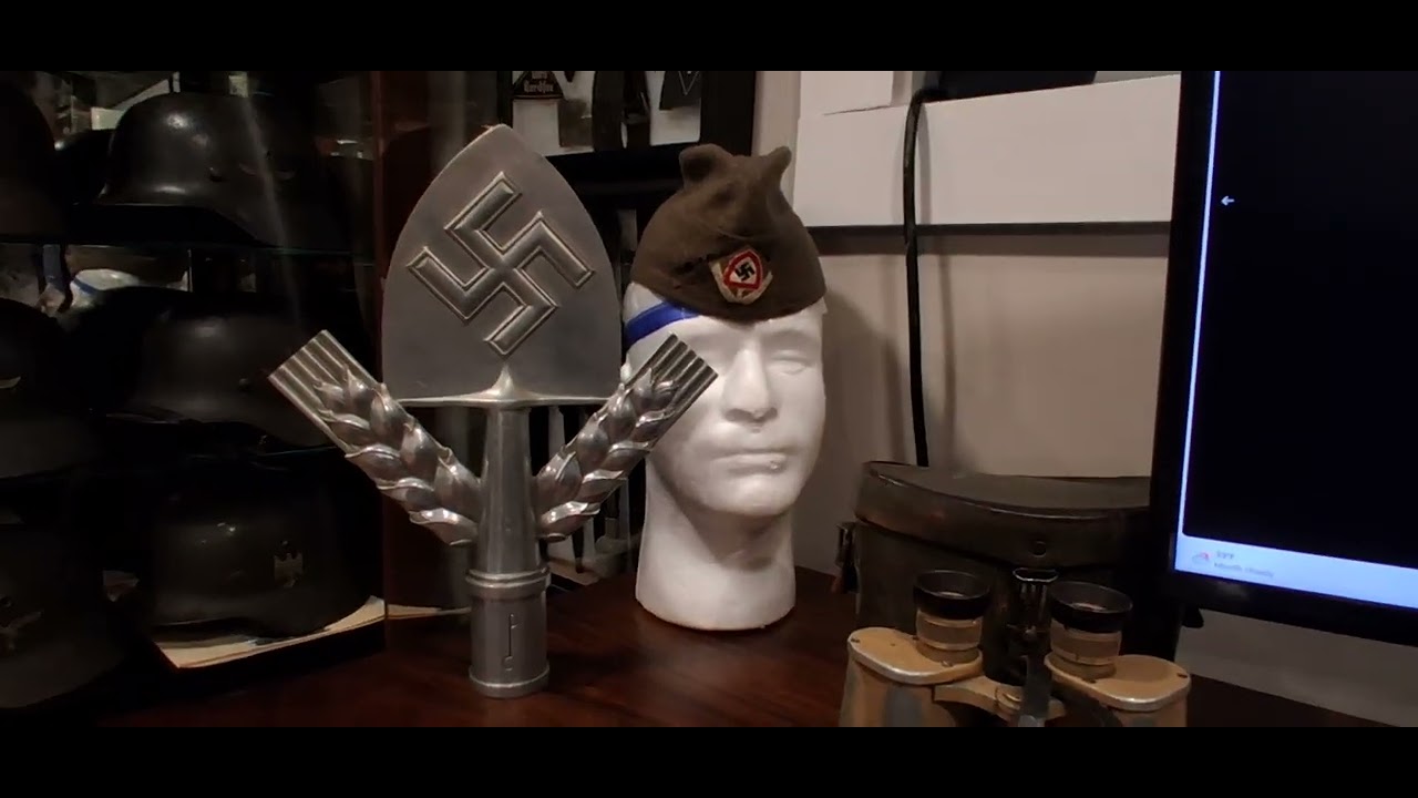 German WW2 Rad flag pole topper and side cap - YouTube