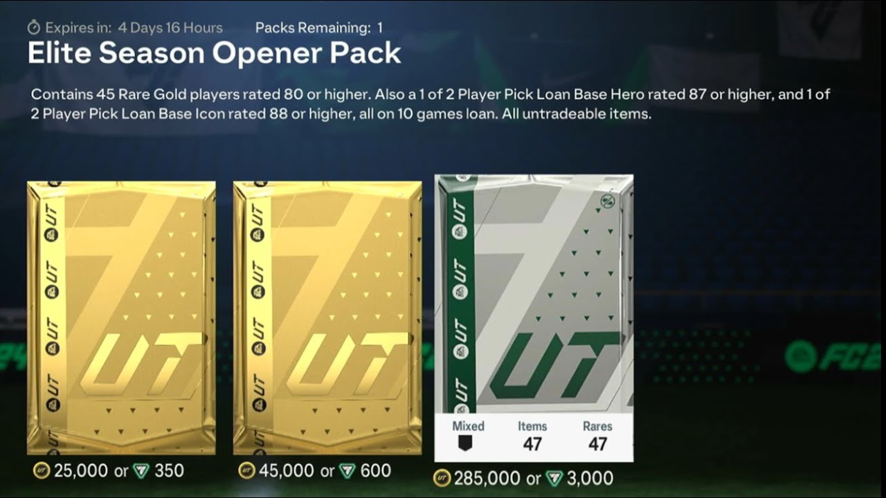Opening the Elite Season Opener Pack and another 100k Pack!!! EAFC 24 ...