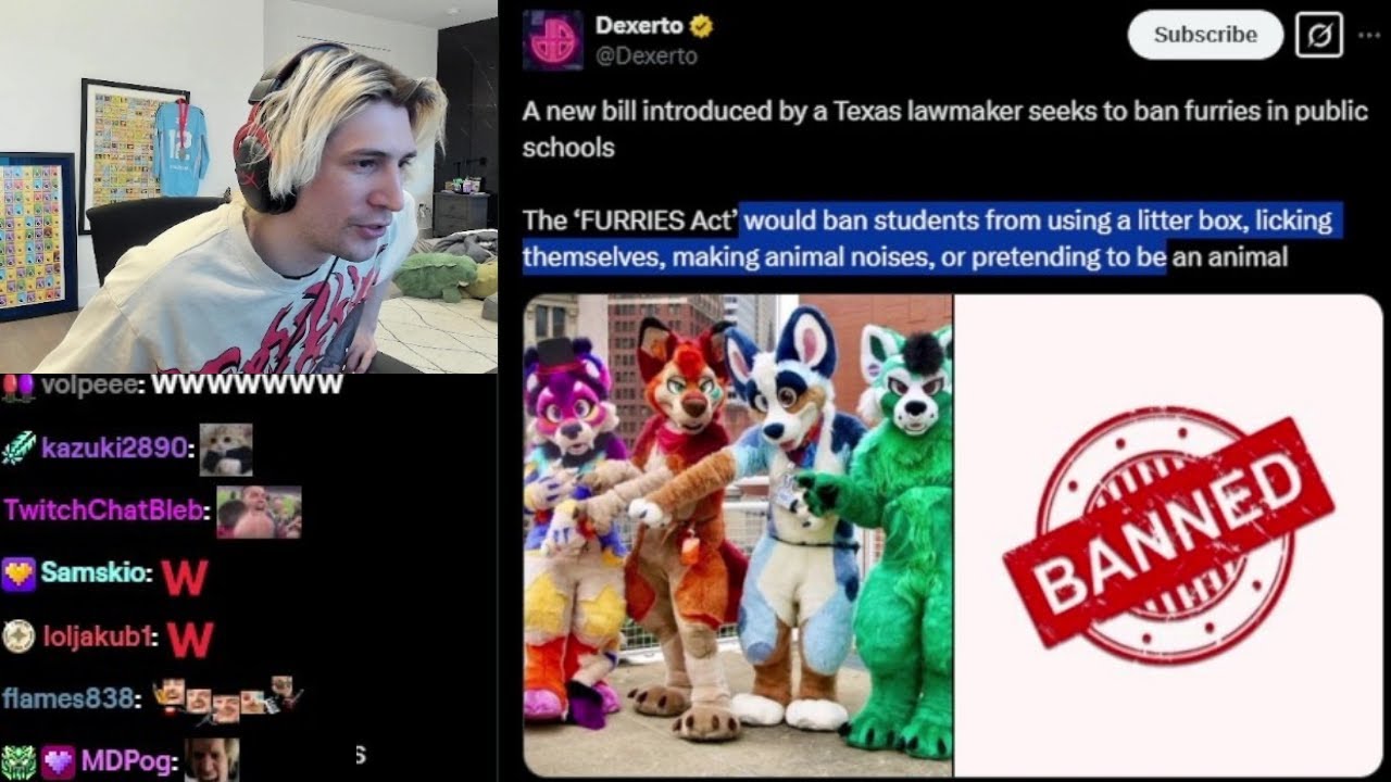 xQc Reacts to New Bill Seeks to Ban Furries in Public Schools - YouTube