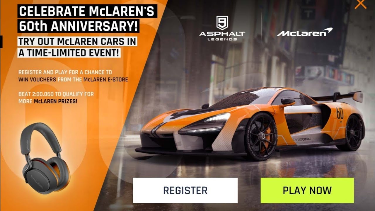 Asphalt 9 - Mclaren 60th Anniversary Event - Free Senna Blueprints ...
